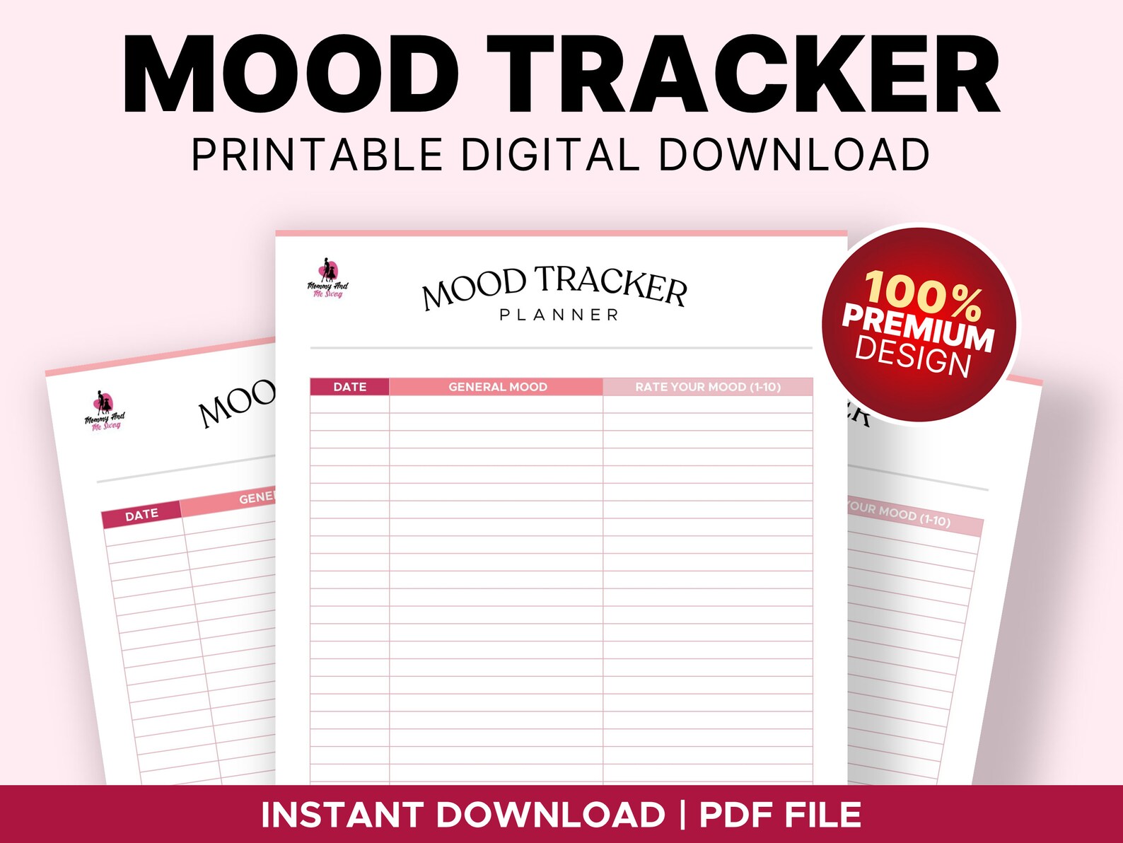 Mood Tracker Printable, Emotion Tracker, Mood Journal, Wellness Tracker ...