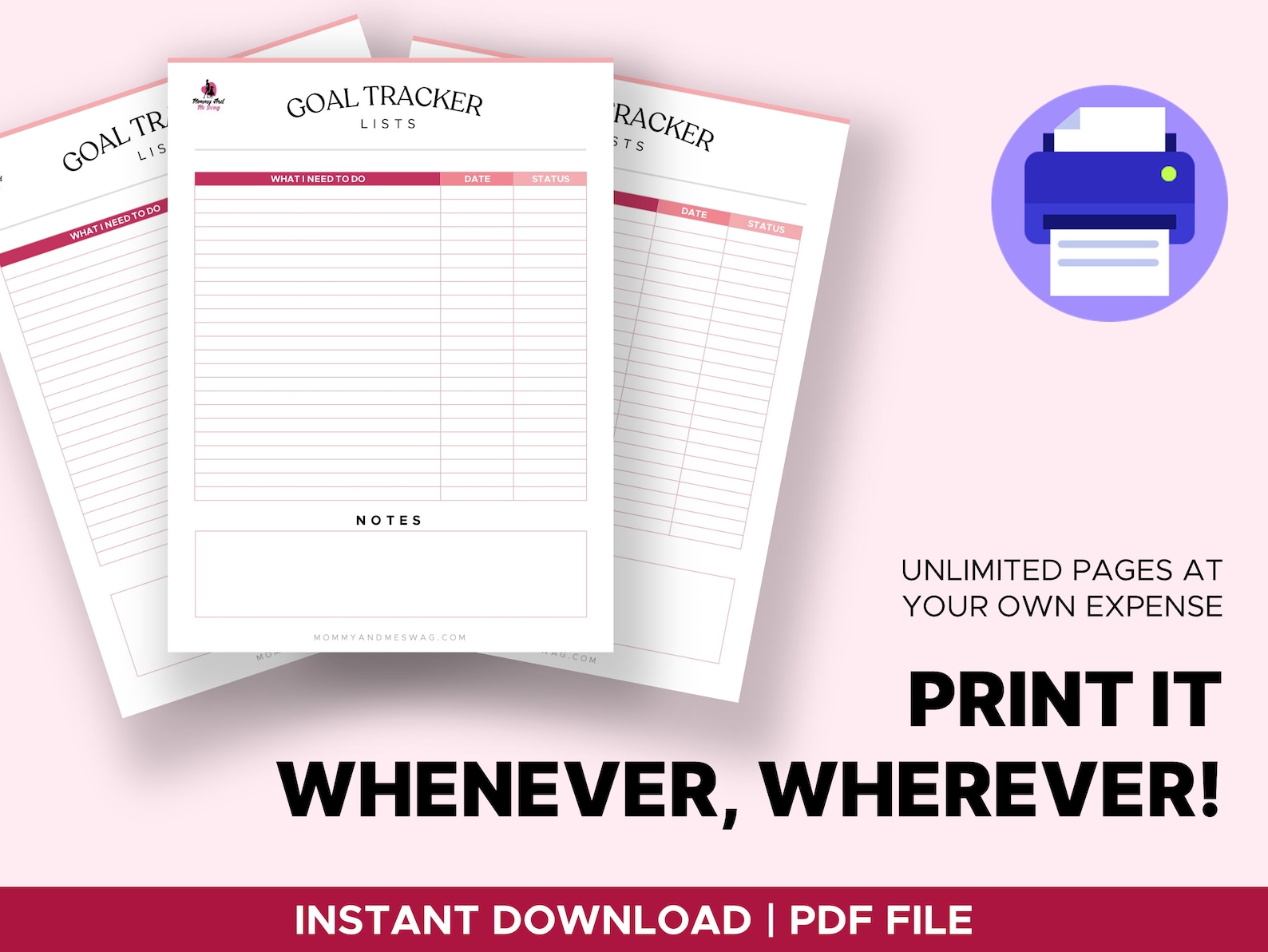 Goal Planner Printable, Goal Tracker, Goal Setting, Goal Worksheet ...