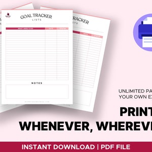 Goal Planner Printable, Goal Tracker, Goal Setting, Goal Worksheet ...