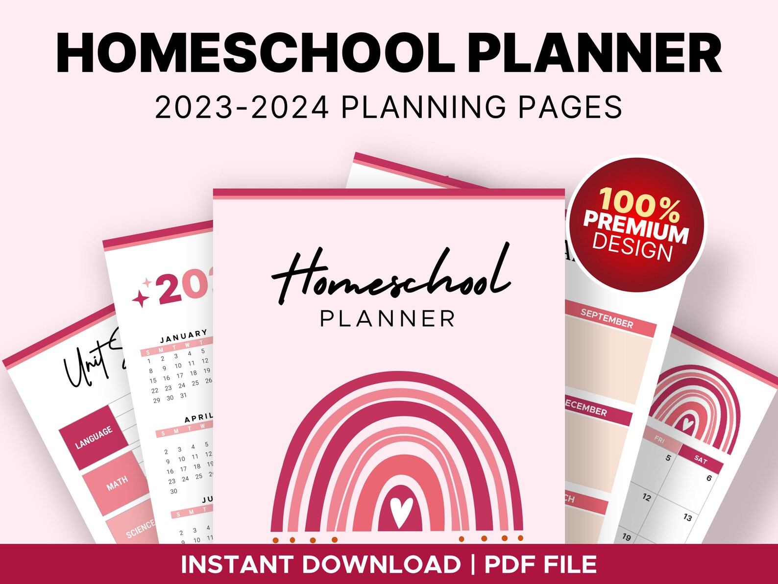 Homeschool Planner 2023-2024 Printable, Preschool Planner, Kindergarten ...