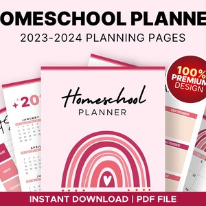 Homeschool Planner 2023-2024 Printable, Preschool Planner, Kindergarten ...