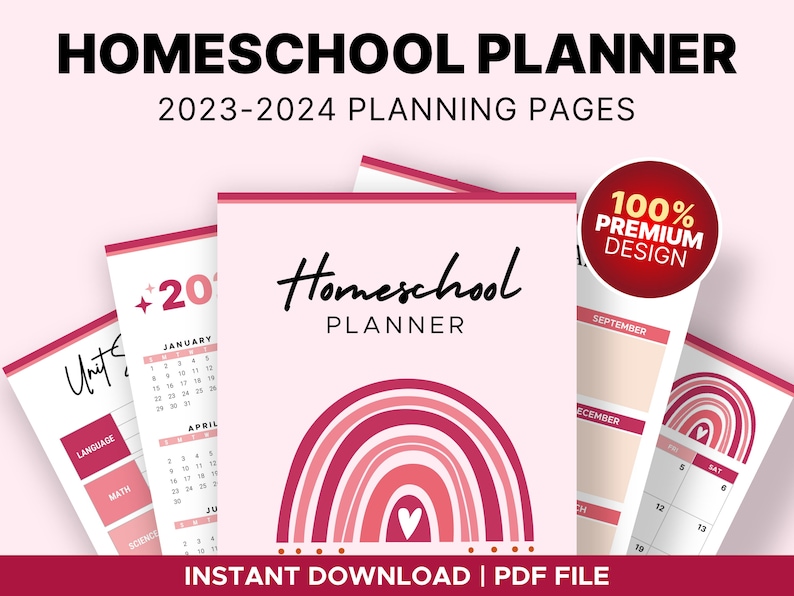 Homeschool Planner 2023-2024 Printable, Preschool Planner, Kindergarten ...