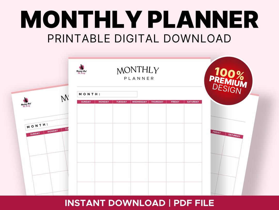 Monthly Planner Printable, Monthly Organizer, to Do List, Productivity ...