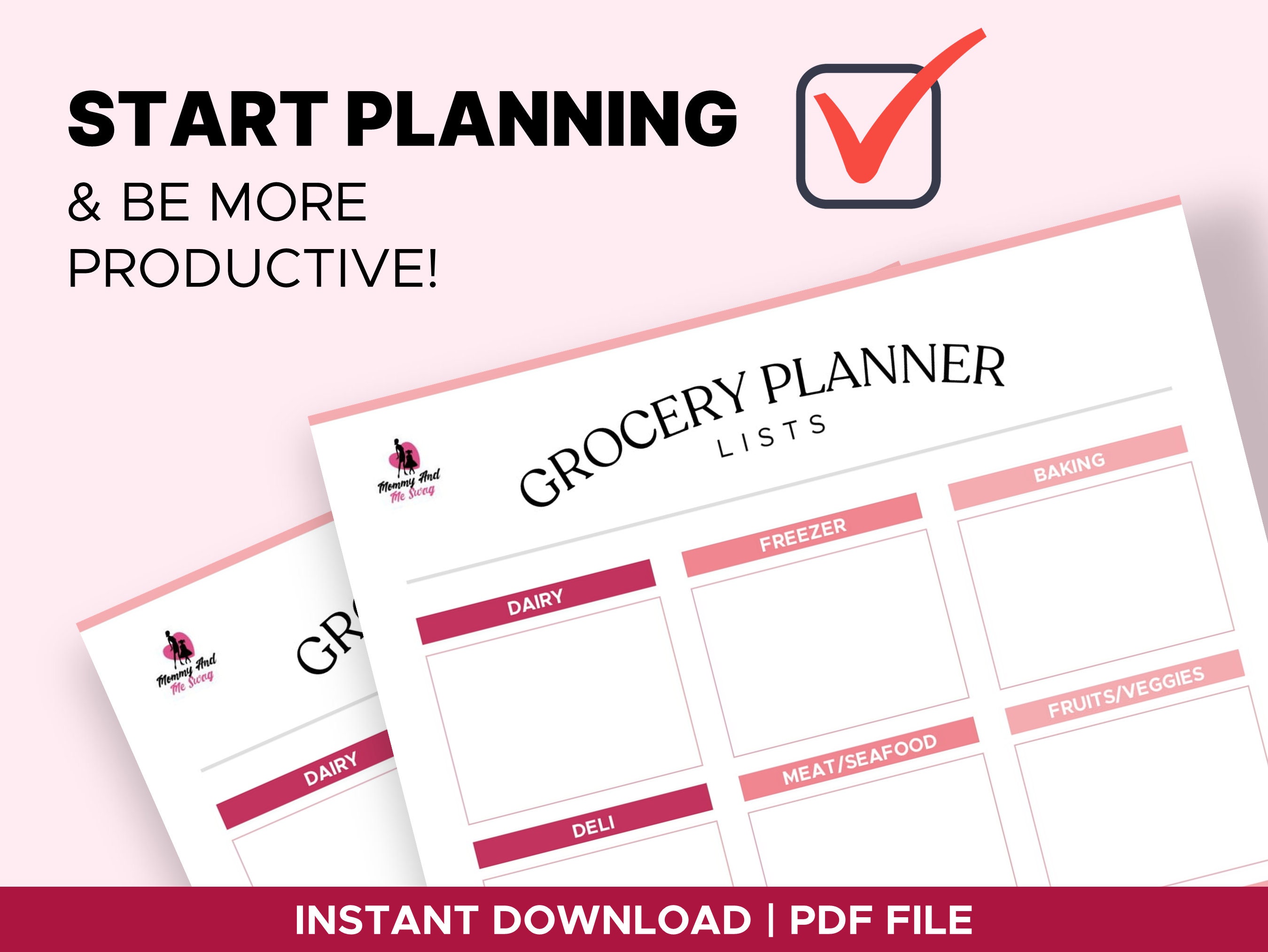 Grocery Planner Printable, Grocery List, Grocery Checklist, Grocery ...