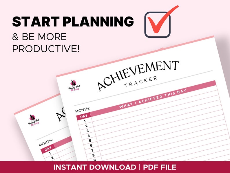 Achievement Planner, Achievement Tracker, Goal Setting, Positive ...