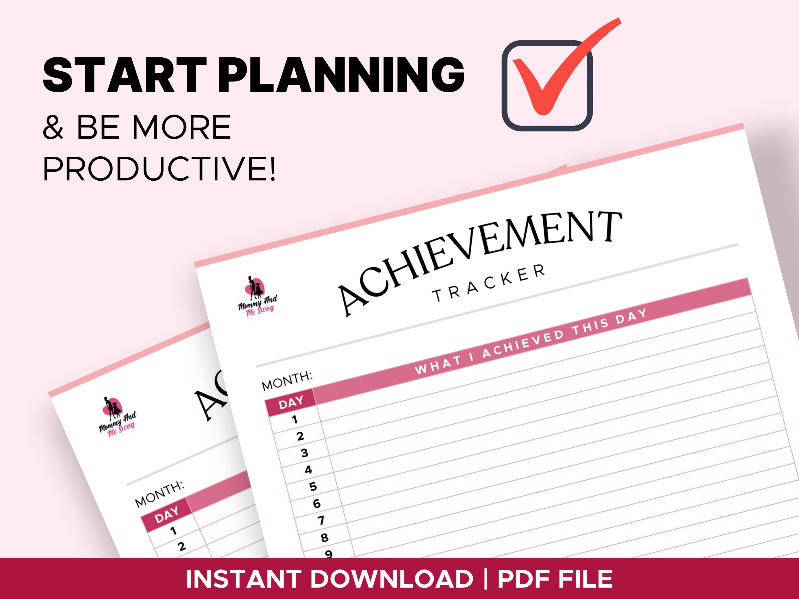Achievement Planner, Achievement Tracker, Goal Setting, Positive ...