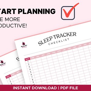Sleep Tracker Printable, Sleep Log, Sleep Journal, Hours of Sleep Chart ...