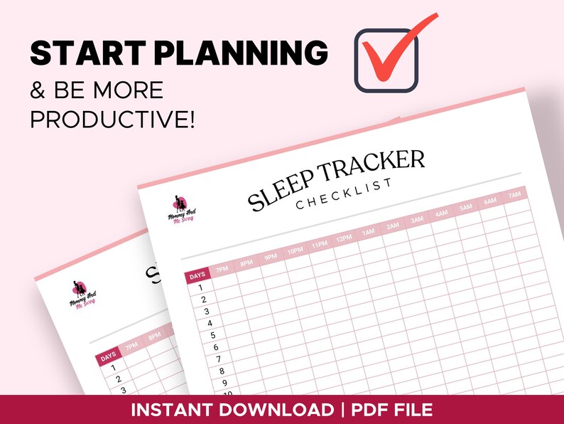 Sleep Tracker Printable, Sleep Log, Sleep Journal, Hours of Sleep Chart ...