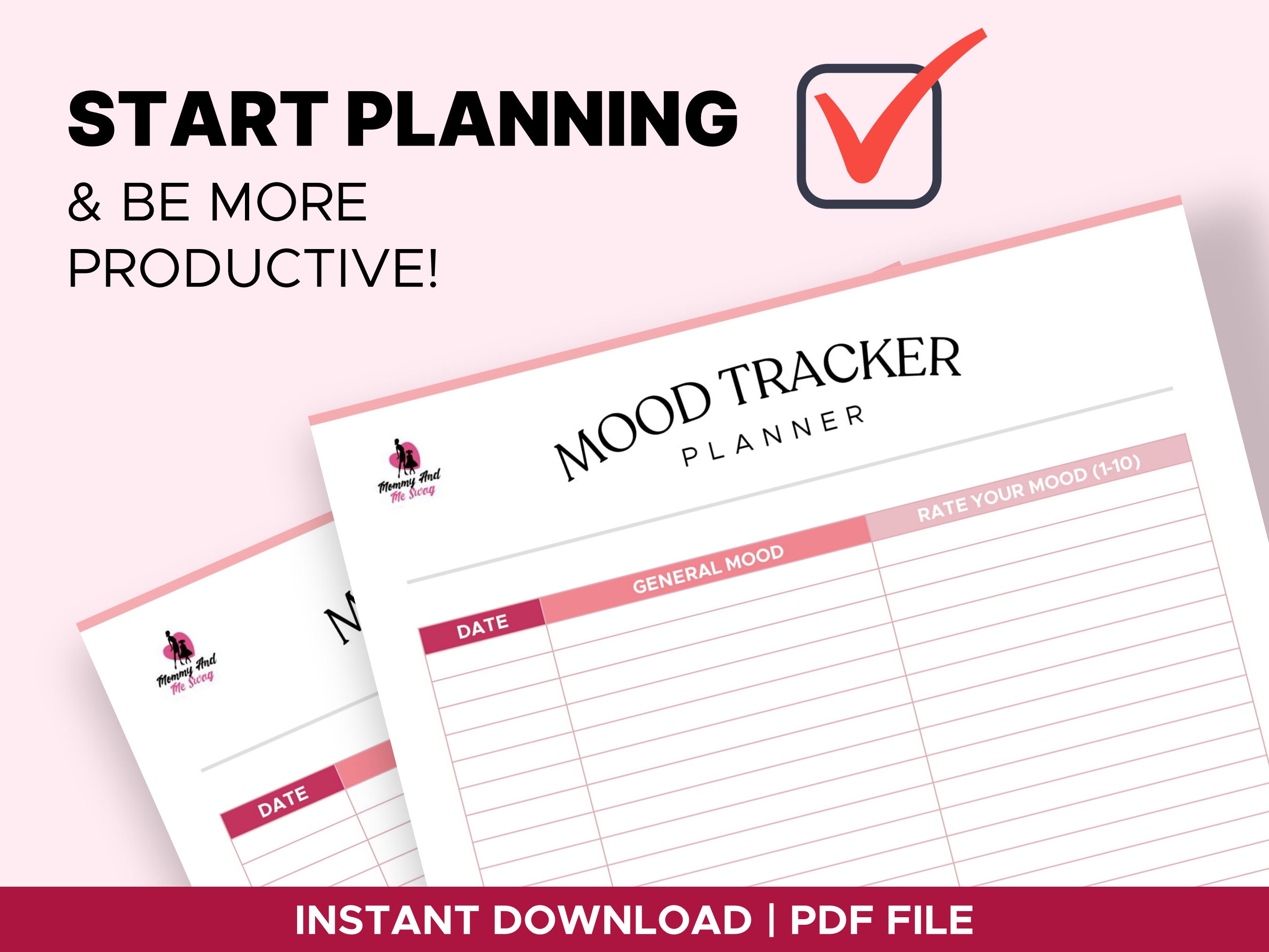 Mood Tracker Printable, Emotion Tracker, Mood Journal, Wellness Tracker ...