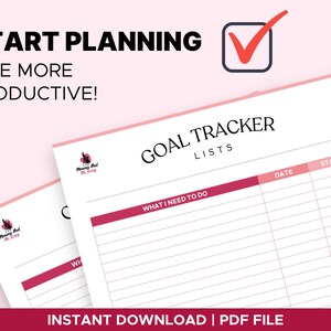 Goal Planner Printable, Goal Tracker, Goal Setting, Goal Worksheet ...
