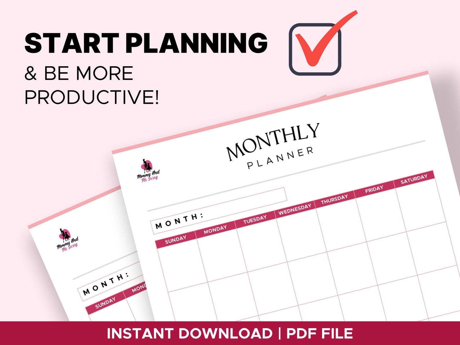 Monthly Planner Printable, Monthly Organizer, to Do List, Productivity ...