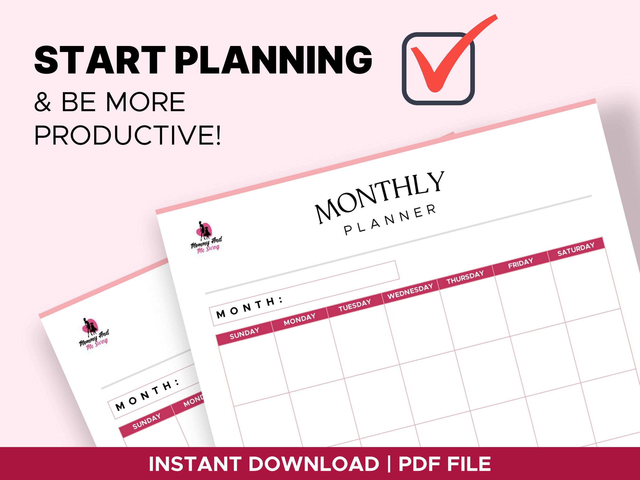 Monthly Planner Printable, Monthly Organizer, to Do List, Productivity ...
