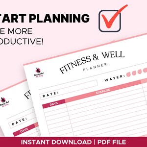 Fitness Planner Printable, Wellness Planner, Exercise Planner, Fitness ...