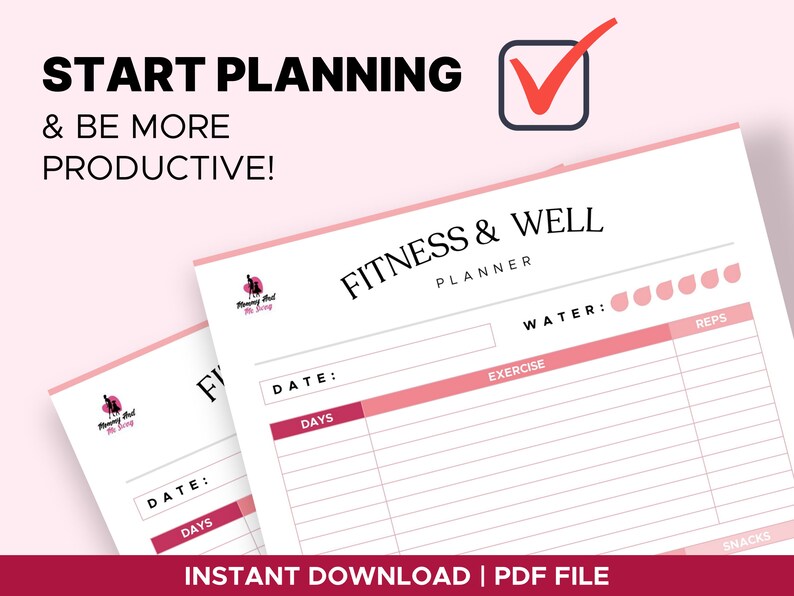 Fitness Planner Printable, Wellness Planner, Exercise Planner, Fitness ...