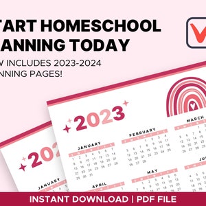 Homeschool Planner 2023-2024 Printable, Preschool Planner, Kindergarten ...