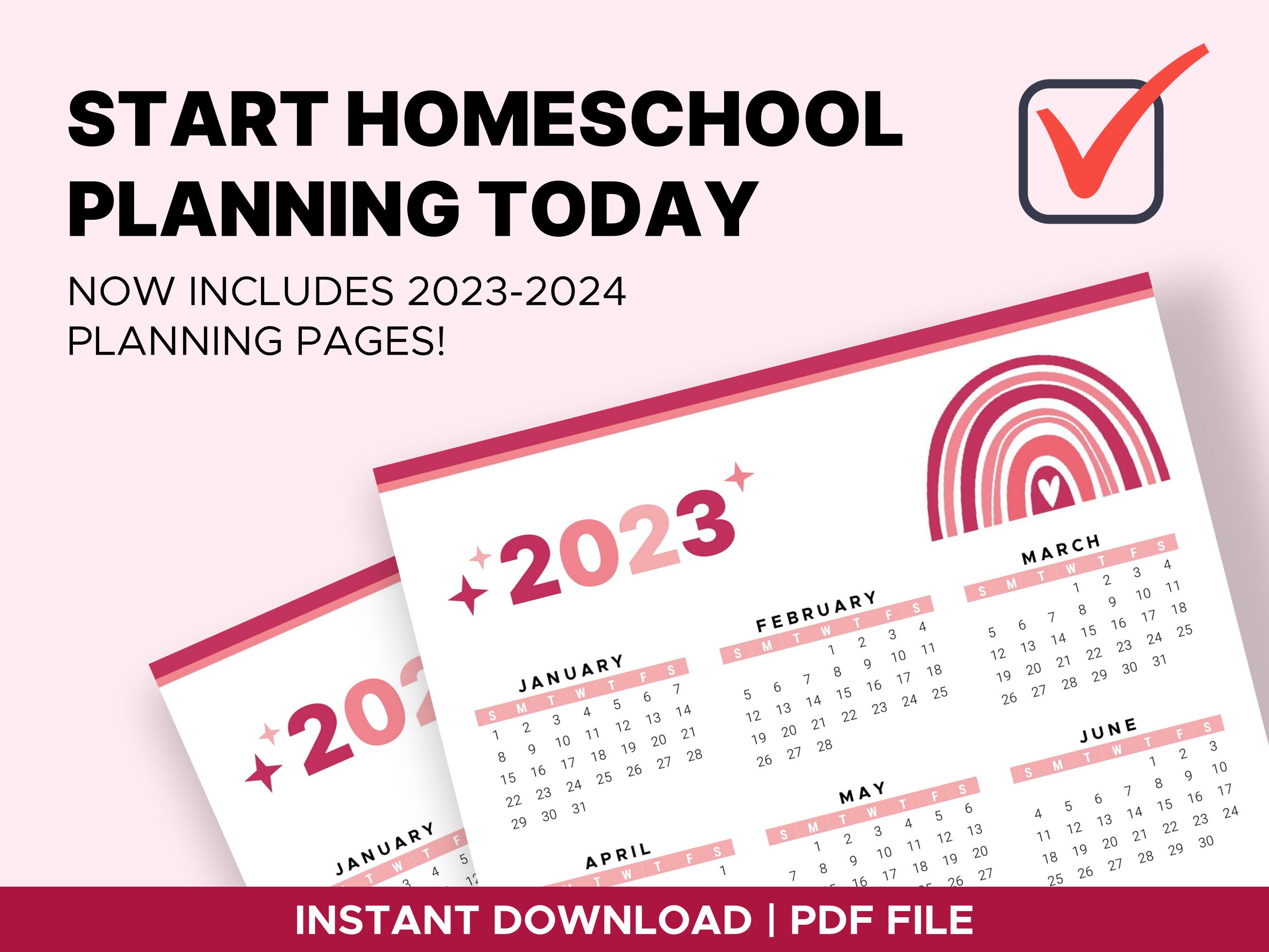 Homeschool Planner 2023-2024 Printable, Preschool Planner, Kindergarten ...