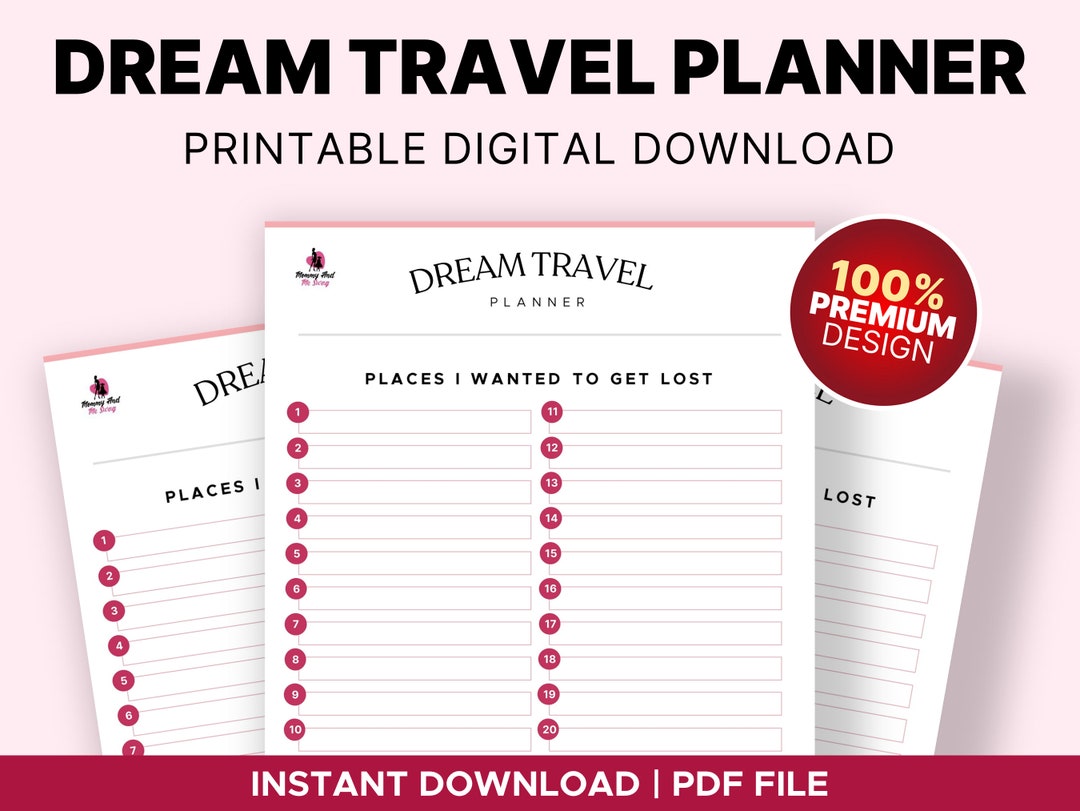 Dream Travel Planner, Destination Planner, Travel Journal, Vacation ...