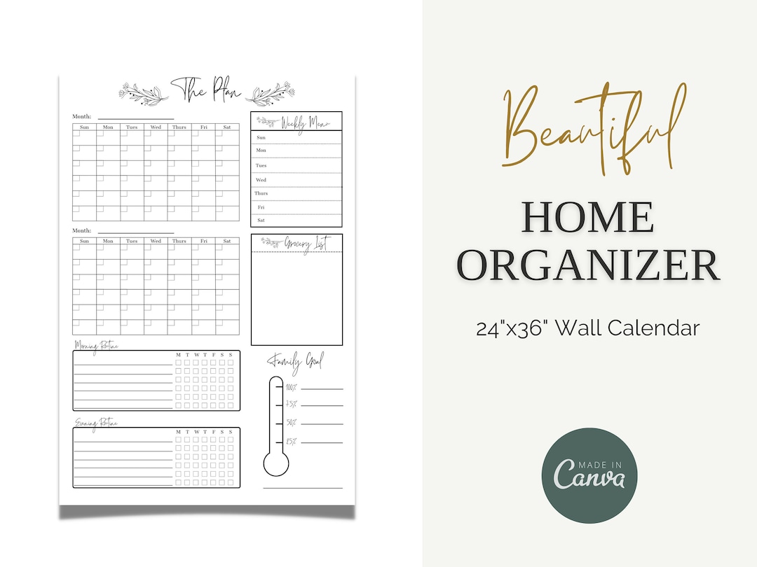 Command Center | Printable | Minimalist | Home Management | Family ...