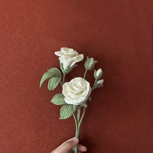 Crochet Pattern White Rose Crochet Flower Amigurumi Stuff Home Decor ...