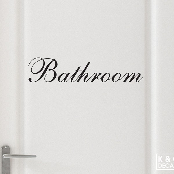 Bathroom Door Decal - Etsy