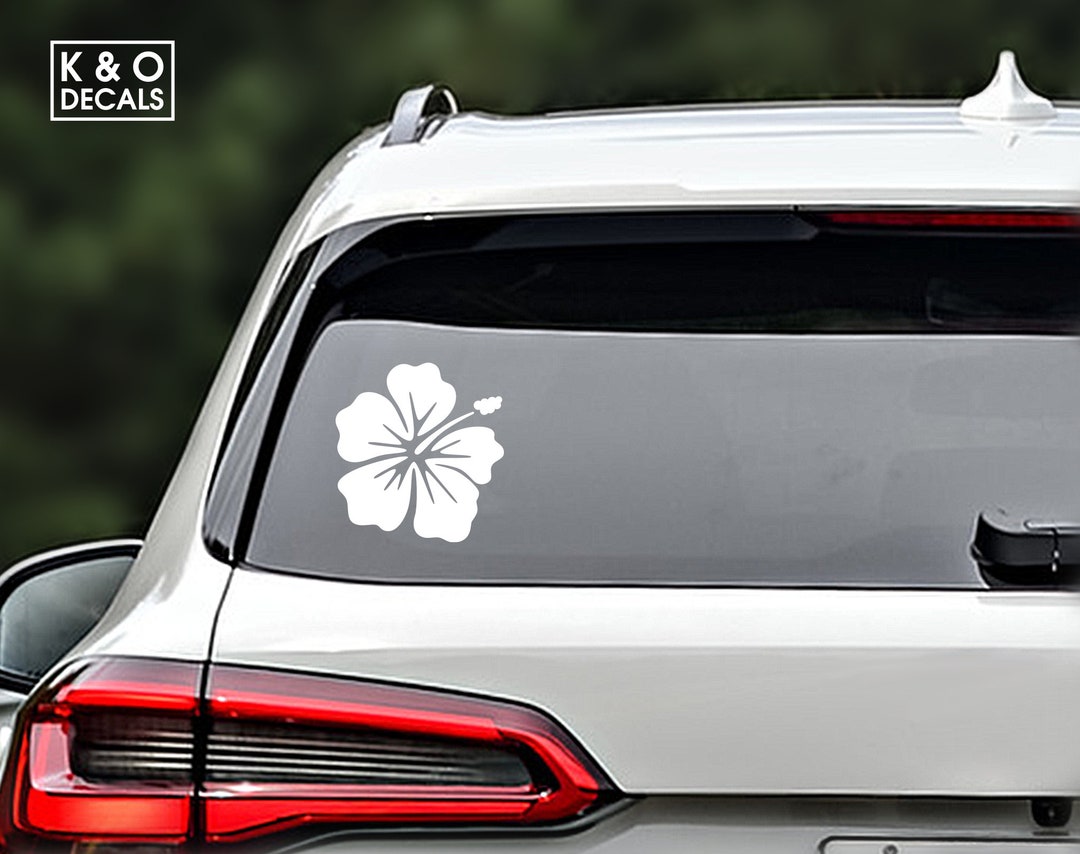 Hibiscus Car Decal, Hibiscus Sticker, Hibiscus Vinyl Decal, Hibiscus ...