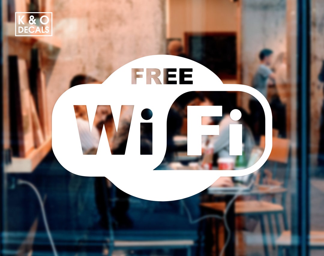 Free Wifi Decal, Free Wifi Sticker, Wi Fi Window Decal - Etsy