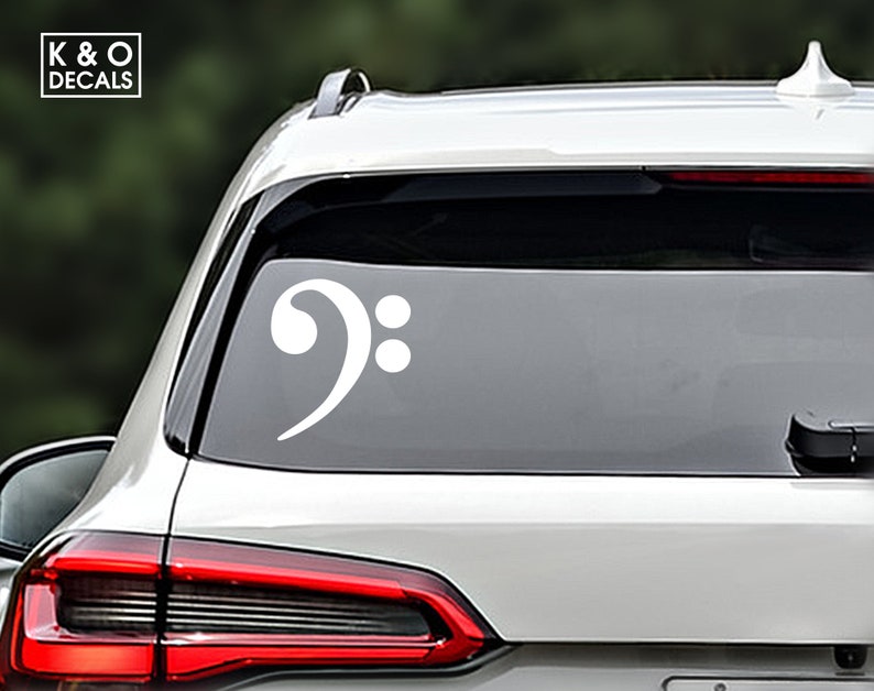 Bass Clef Car Stickers, Bass Clef Car Decals, Music Note MacBook ...