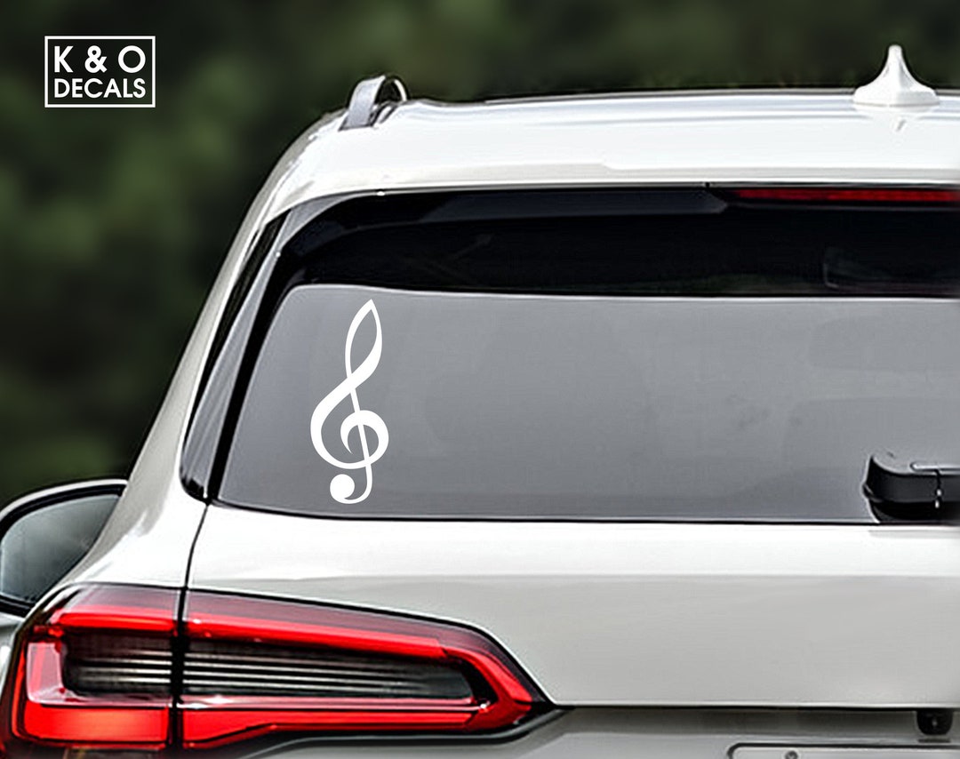 Treble Clef Car Stickers, Treble Clef Car Decals - Etsy