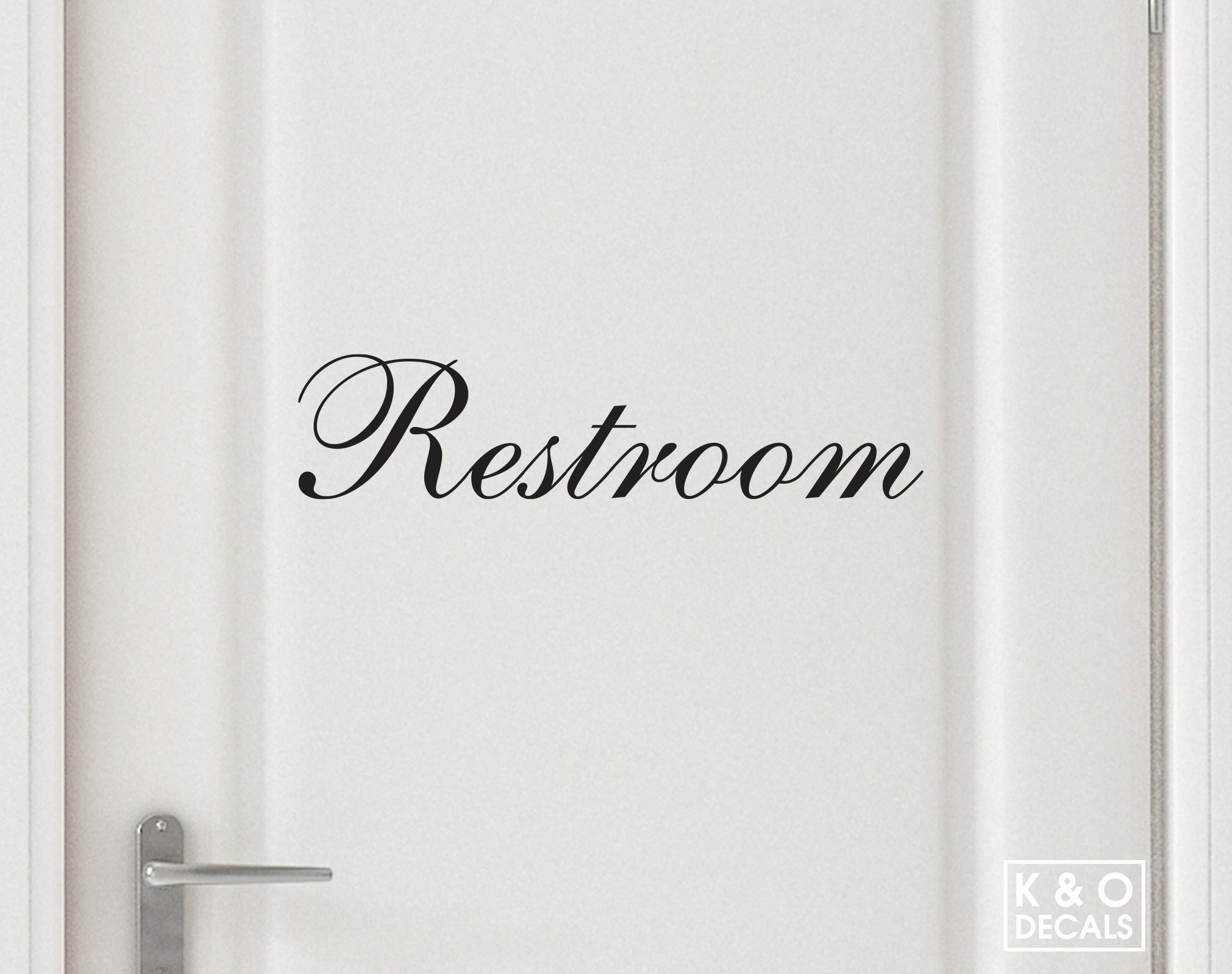 Restroom Door Decal, Vinyl Restroom Door Sticker, Restroom Sticker ...