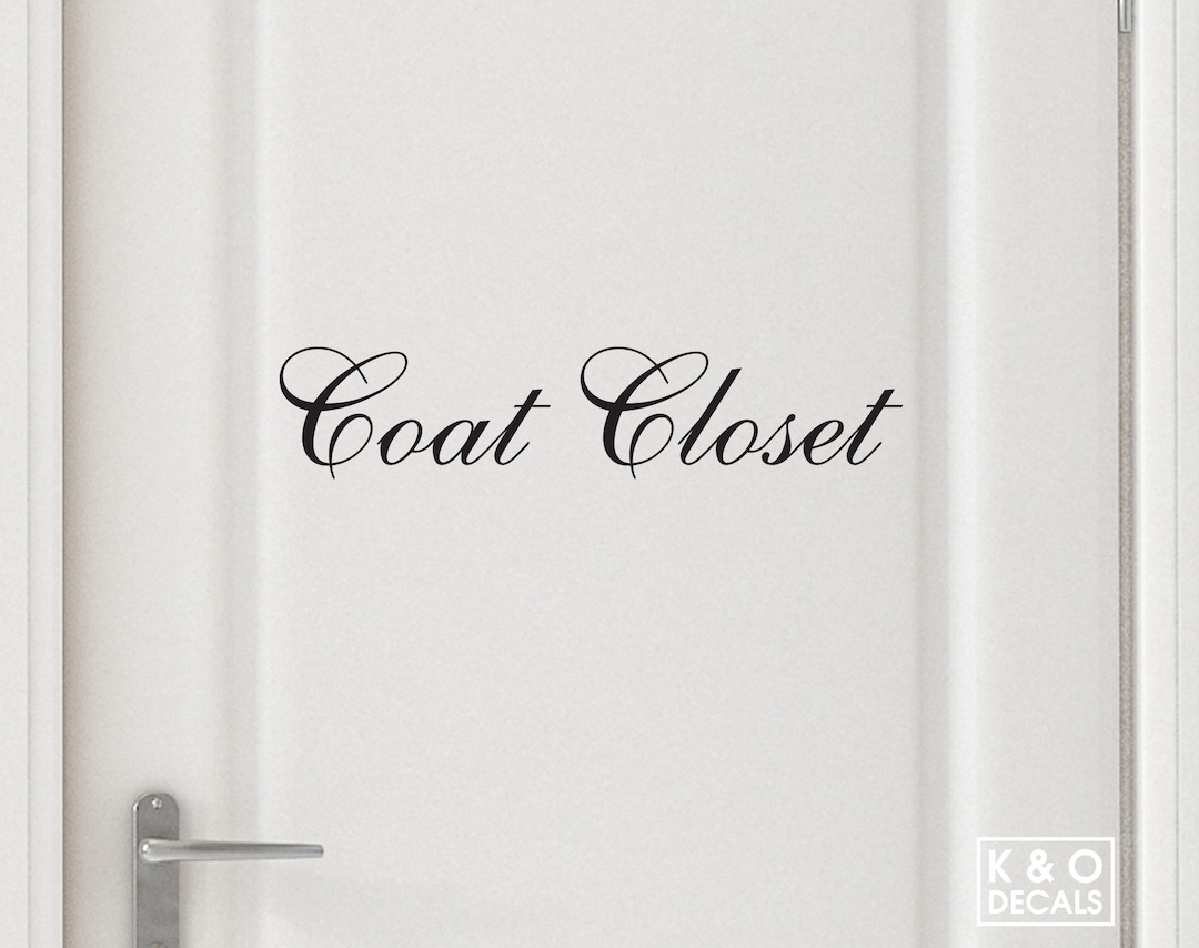 Coat Closet Door Decal, Vinyl Coat Closet Door Sticker, Coat Closet ...
