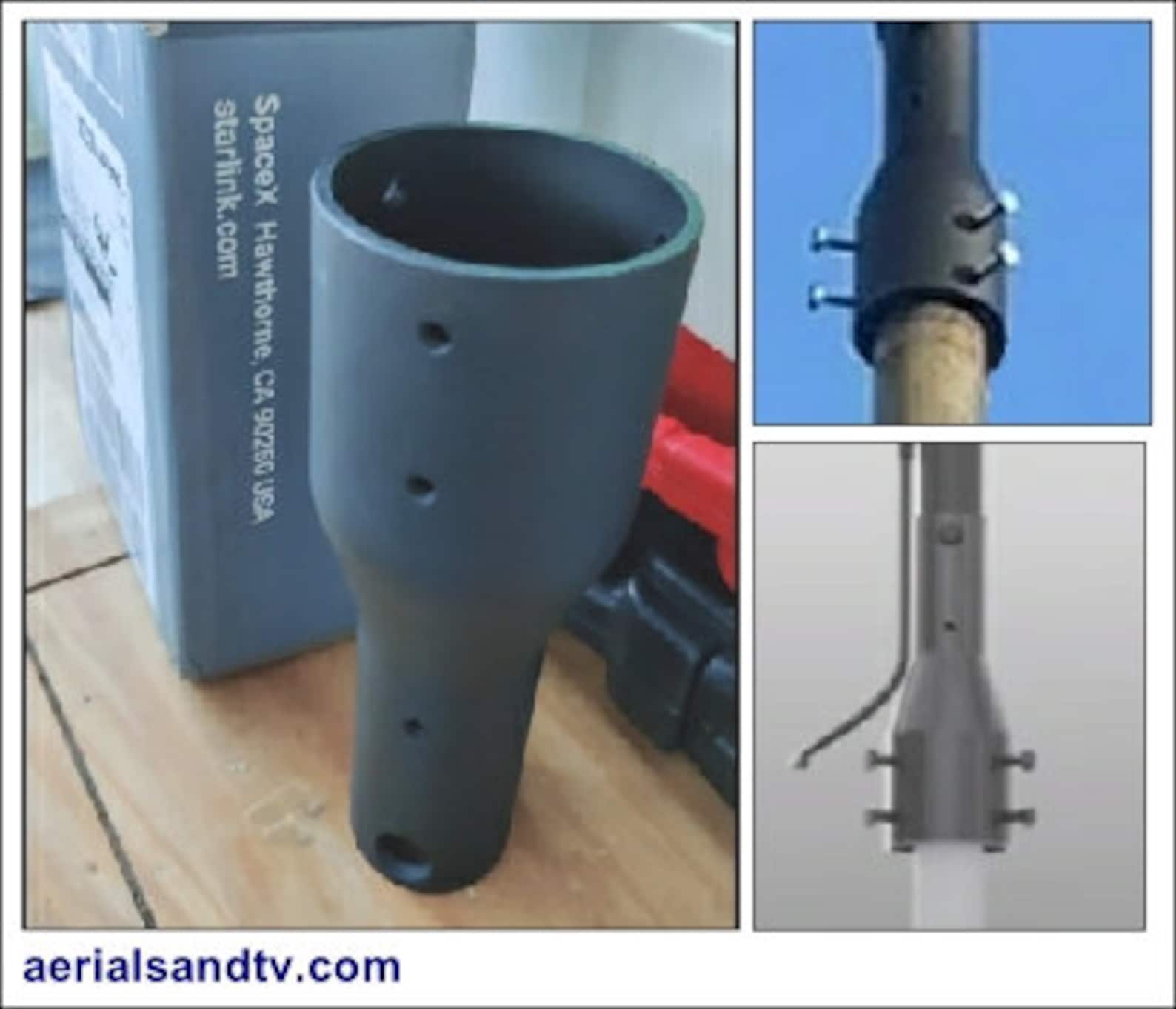 Starlink Pipe Adapter Kit Mount, for V2 Rectangular Dish Fast Shipping ...