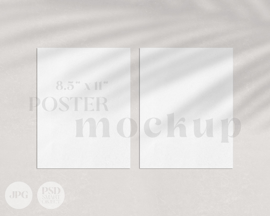 Poster Mockup 8.5x11 Two Customizable Pages Double - Etsy