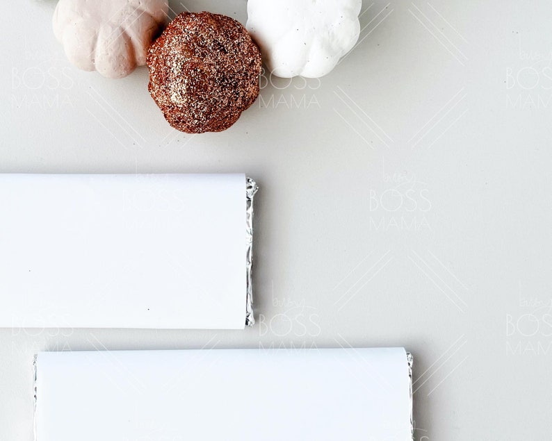 Fall Candy Bar Wrapper Mockup, 2 Flat Chocolate Wraps Photo Mock ...