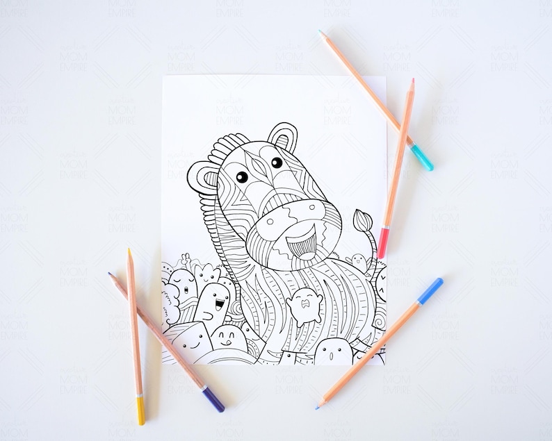 Neutral Worksheet Mockup Coloring Pencil Paper Mock - Etsy