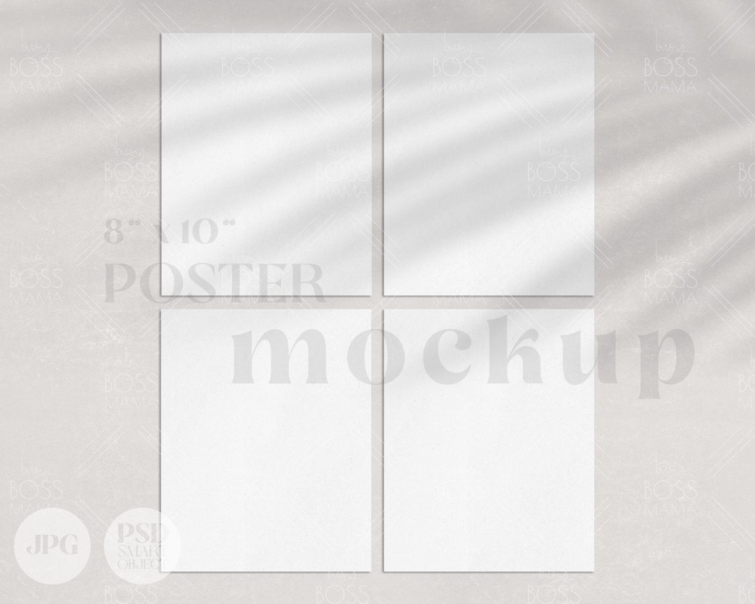 Poster Mockup 8x10" Four Customizable Pages | Photo Mockup Gallery ...