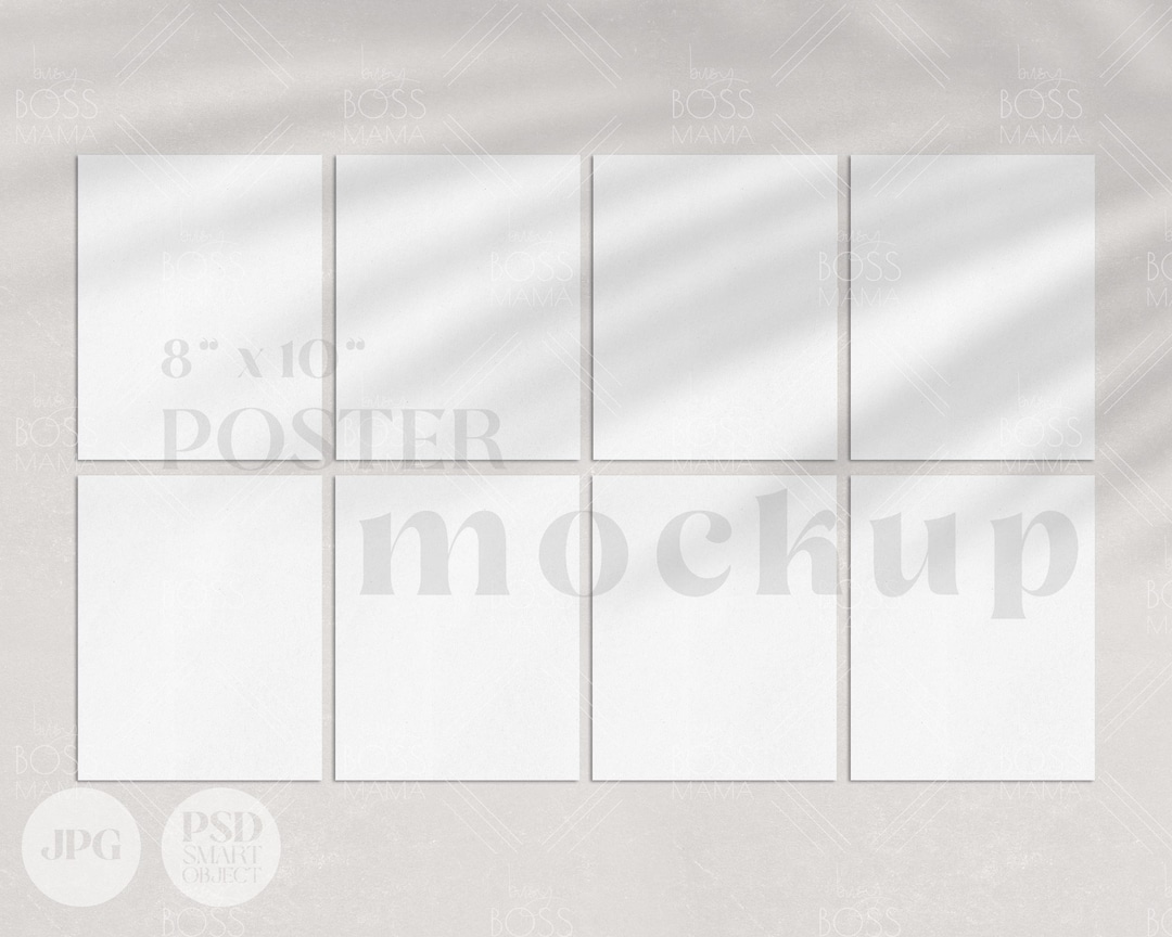 Poster Mockup 8x10" Eight Customizable Pages | Photo Mockup Gallery ...