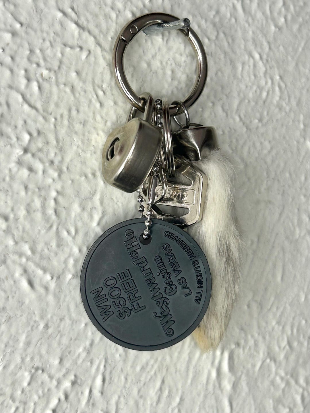 Vintage 1 Free Play Token 2 Keys Heart Locket Clip Stacked Charms ...