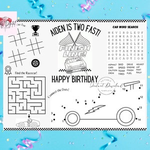 INSTANT DIGITAL DOWNLOAD Printable Racecar Two Fast Coloring - Etsy