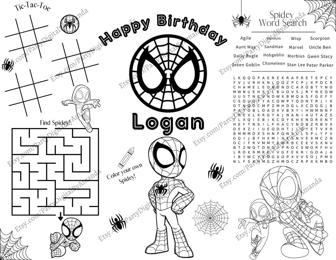 INSTANT DIGITAL DOWNLOAD Printable Spidey and Friends - Etsy