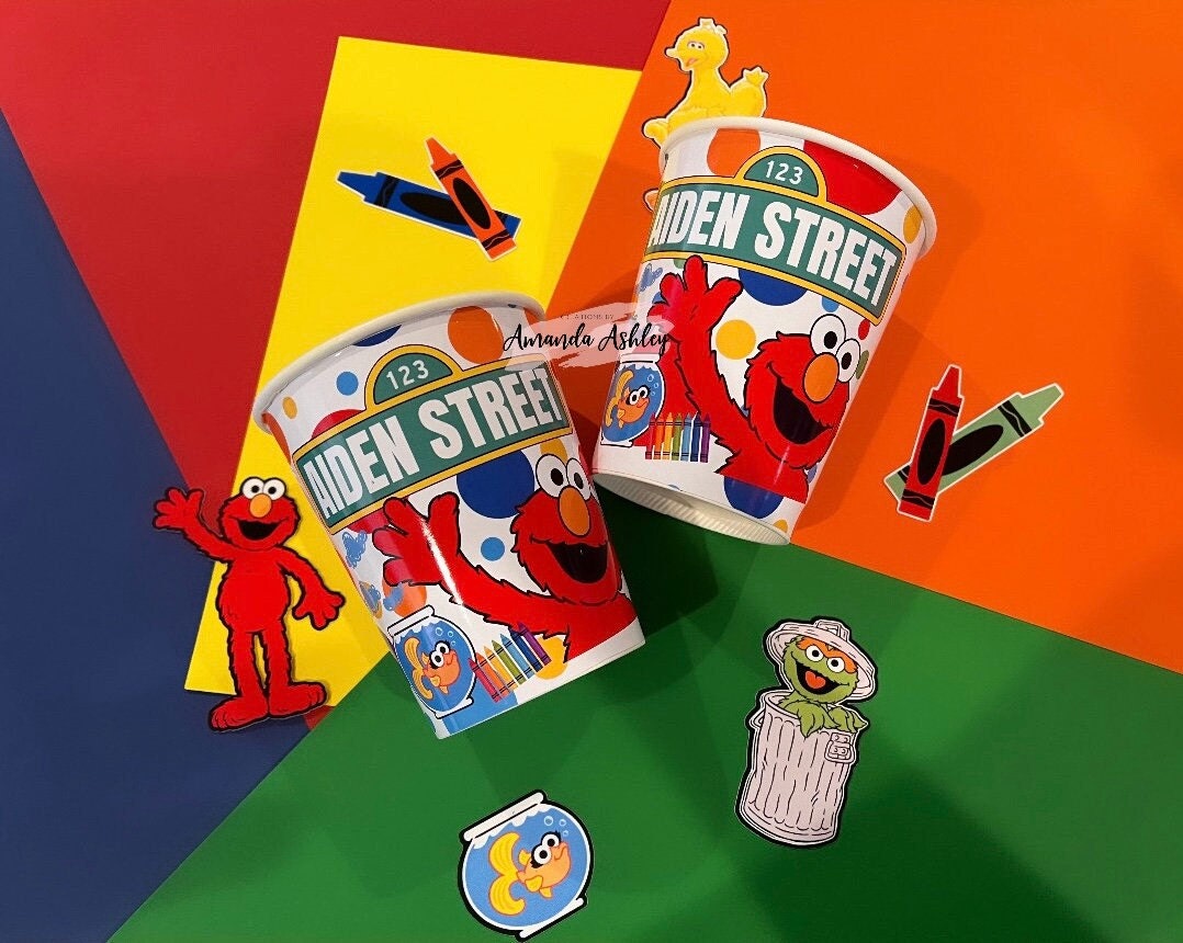 Elmo Party Cups, Sesame Street Cups, Elmo Birthday Party, Elmo Birthday ...