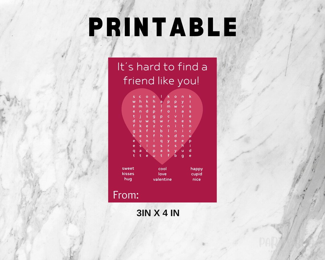 Printable Word Search Valentine, Class Valentines, School Valentine ...