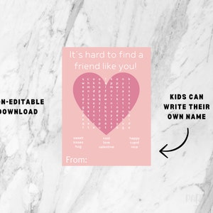 Printable Word Search Valentine, Class Valentines, School Valentine ...