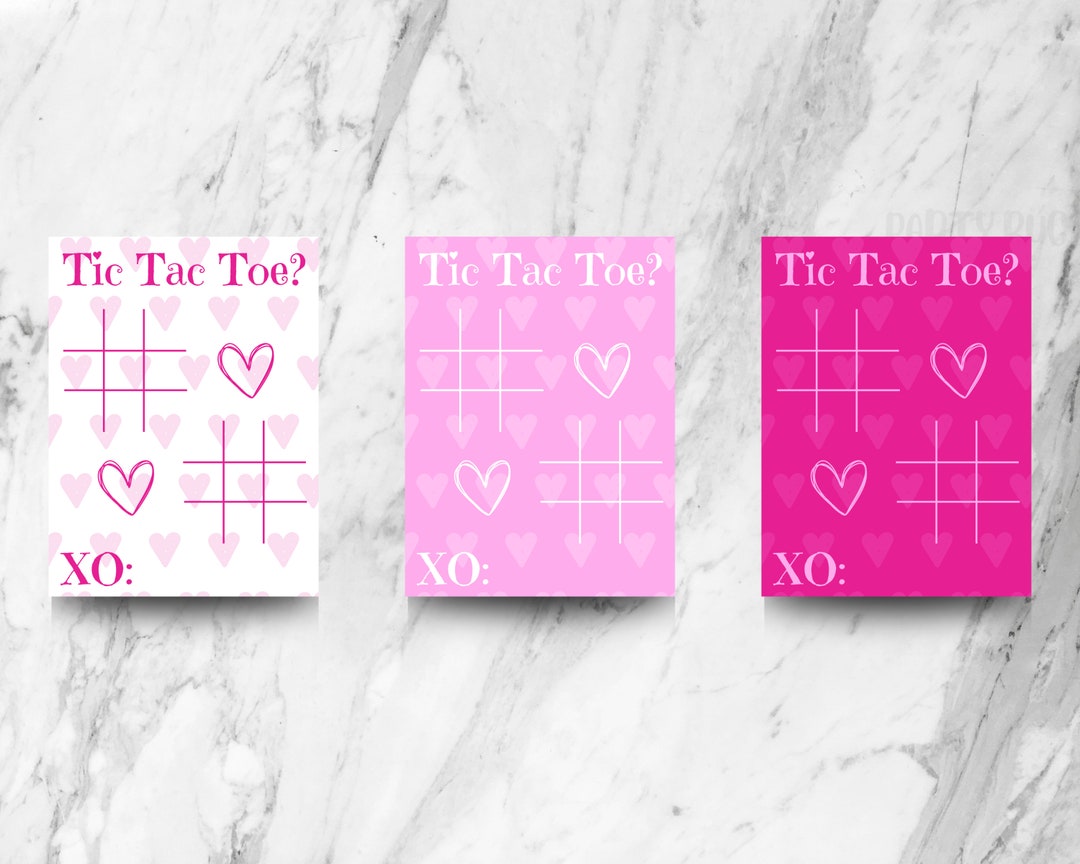 Printable Tic Tac Toe Valentines Cards, School Valentine, Class ...