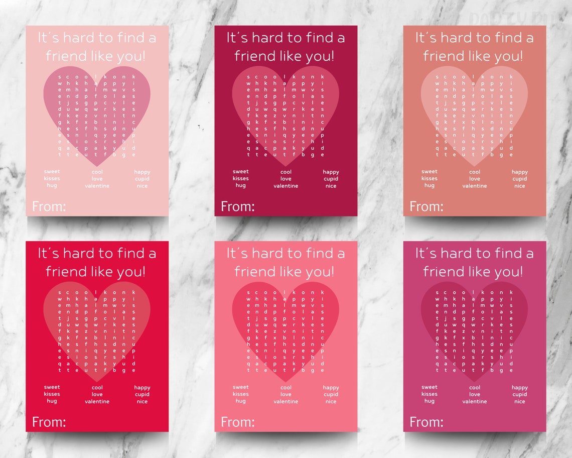 Printable Word Search Valentine, Class Valentines, School Valentine ...