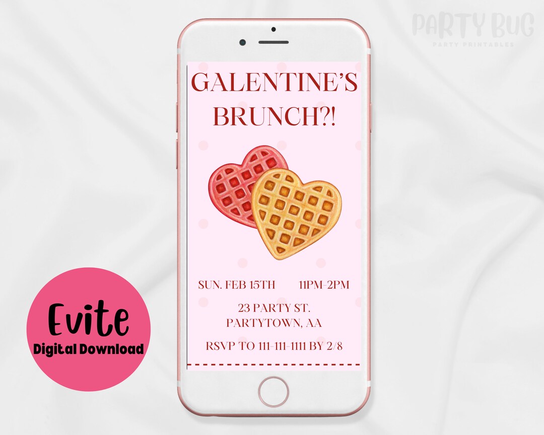 Galentine's Day Brunch Evite, Girls Day Brunch Invitation, Heart ...
