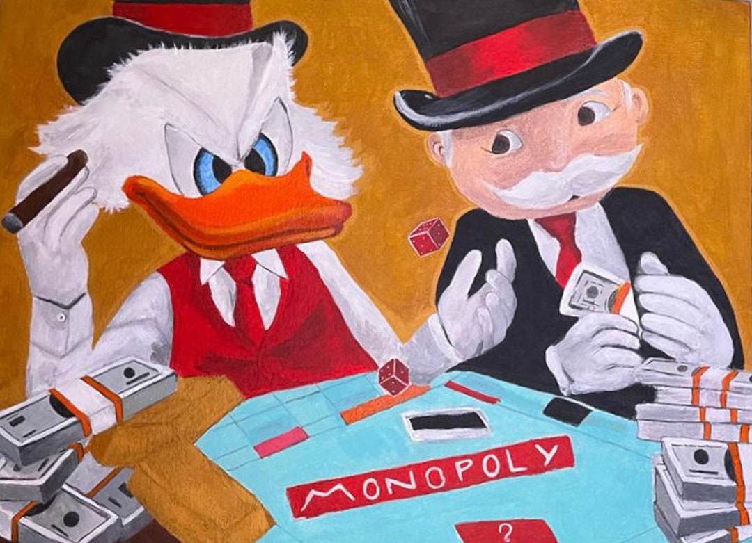 Monopoly Man & Scrooge Mcduck 100% Hand Painted Acrylic Canvas - Etsy