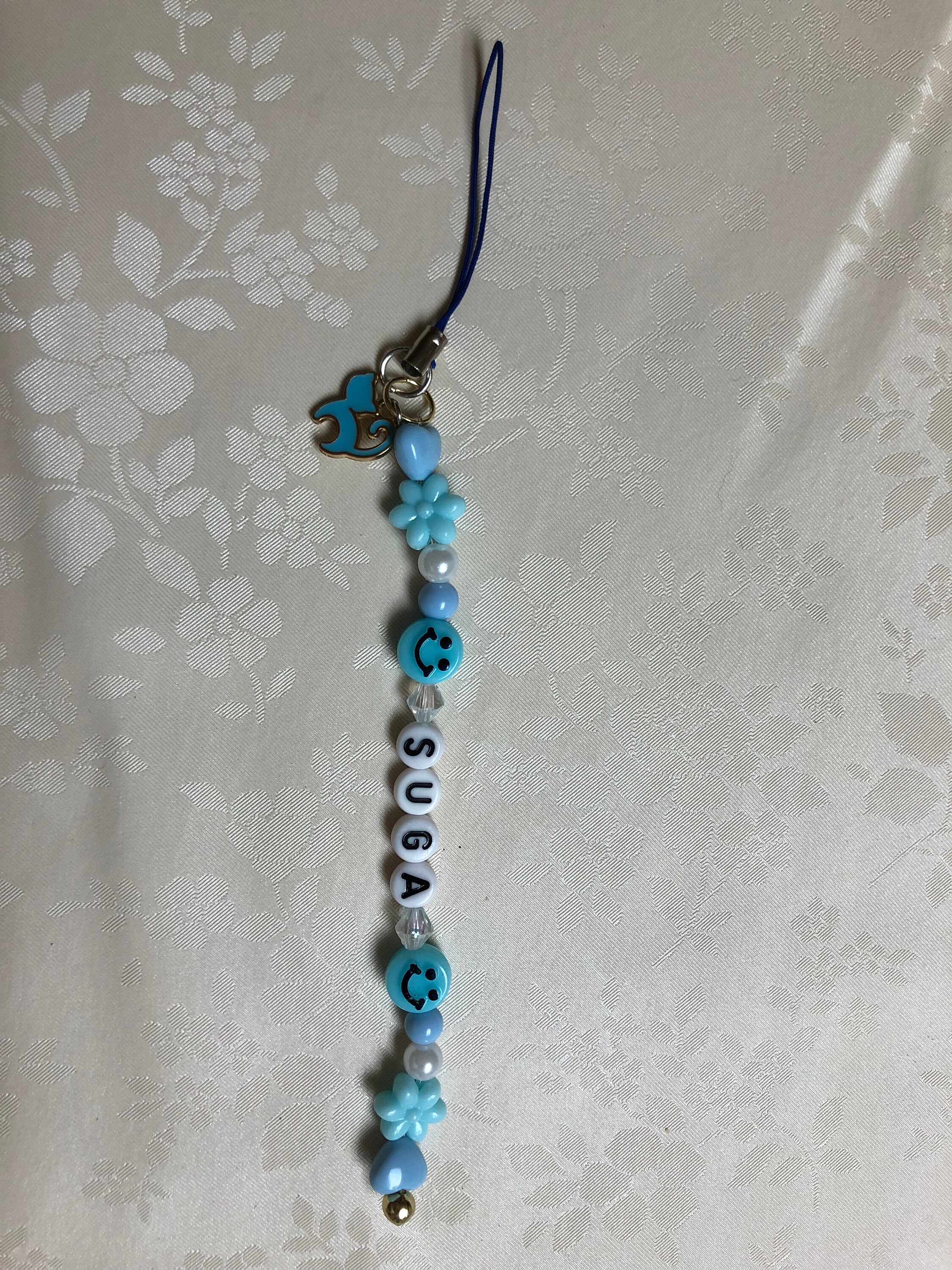 Single Strand BTS Bias Beaded Keychain Phone Charm - Etsy
