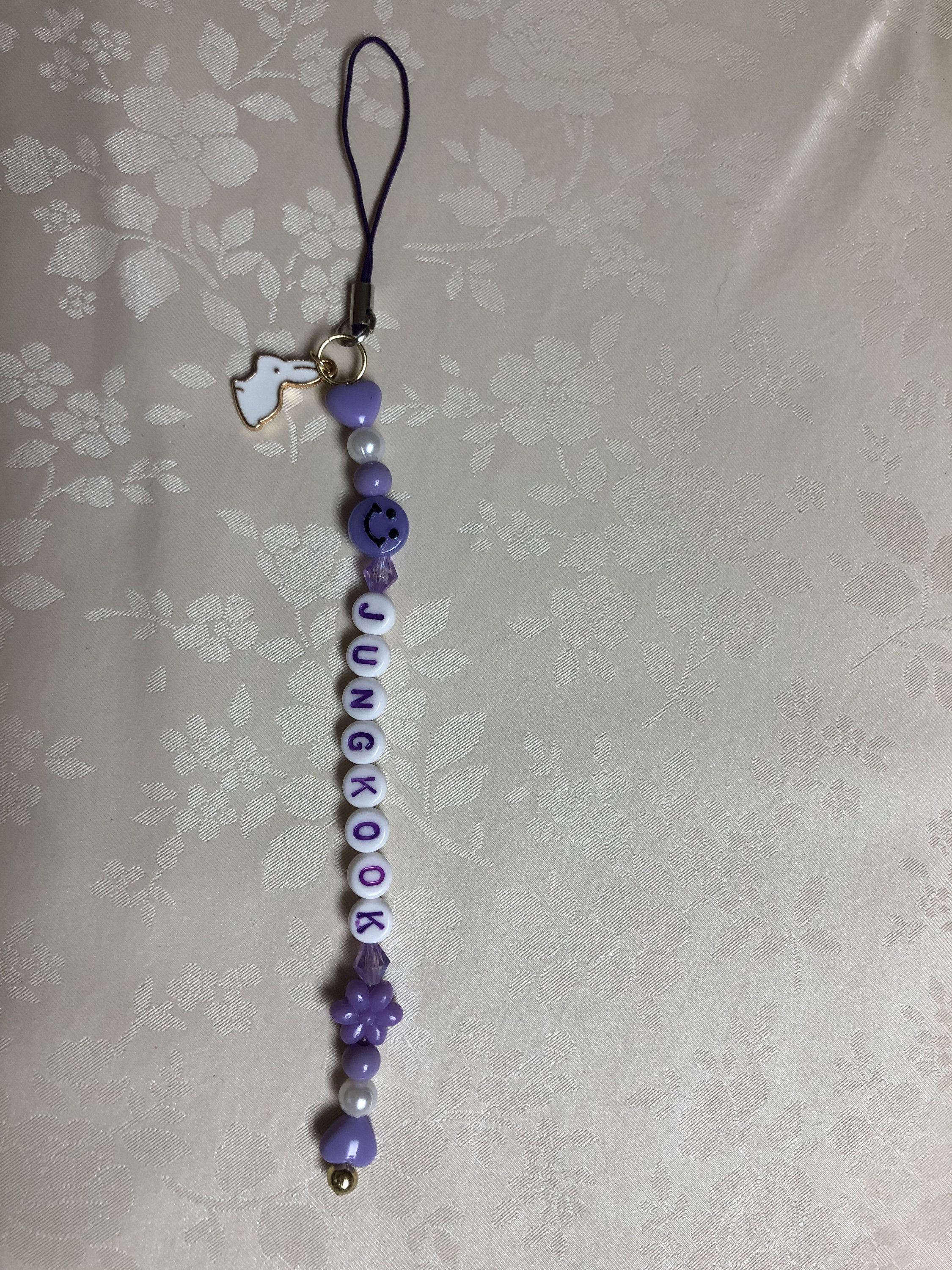 Single Strand BTS Bias Beaded Keychain Phone Charm - Etsy