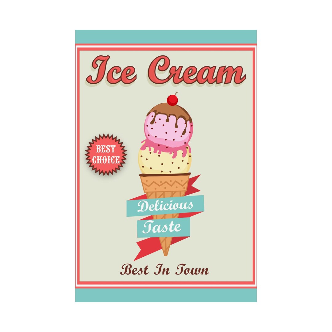 Matte Vertical Posters - Old Fashion Vintage/retro Style Ice Cream ...