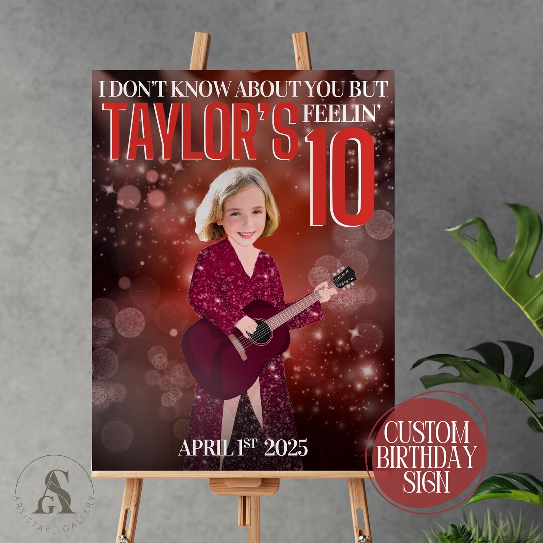 Swifty Birthday Sign Custom Photo Welcome Party Banner Birthday Taylor ...